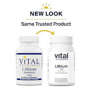 Vital Nutrients Lithium Orotate | Vegan Lithium Supplements for Memory, State of Mind, and Behavioral Health*| 5mg | Gluten, Dairy, Soy Free | 90 Capsules