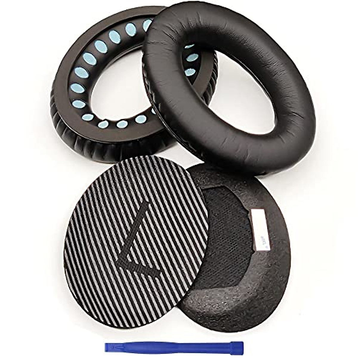 QC35 Ear Pads, Replacement Protein Leather Earpads Memory Foam Ear Cushions Cups Repair Parts for Bose QuietComfort 35 (QC35) & Quiet Comfort 35 II (QC35 ii) Headphones - Black