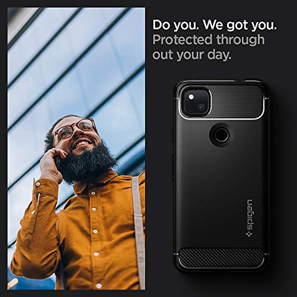 Spigen Rugged Armor Designed for Google Pixel 4a Case (2020) [NOT Compatible with Pixel 4a 5G] - Matte Black