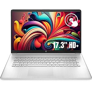 HP 17.3" HD Plus Touchscreen Laptop for Students, Quad Core AMD Ryzen 3 Processor, 8GB RAM, 512GB NVMe SSD, Fullsize Keyboard, HDMI, Rapid Charge, Type-C, Windows 11 with Bundled Accessories