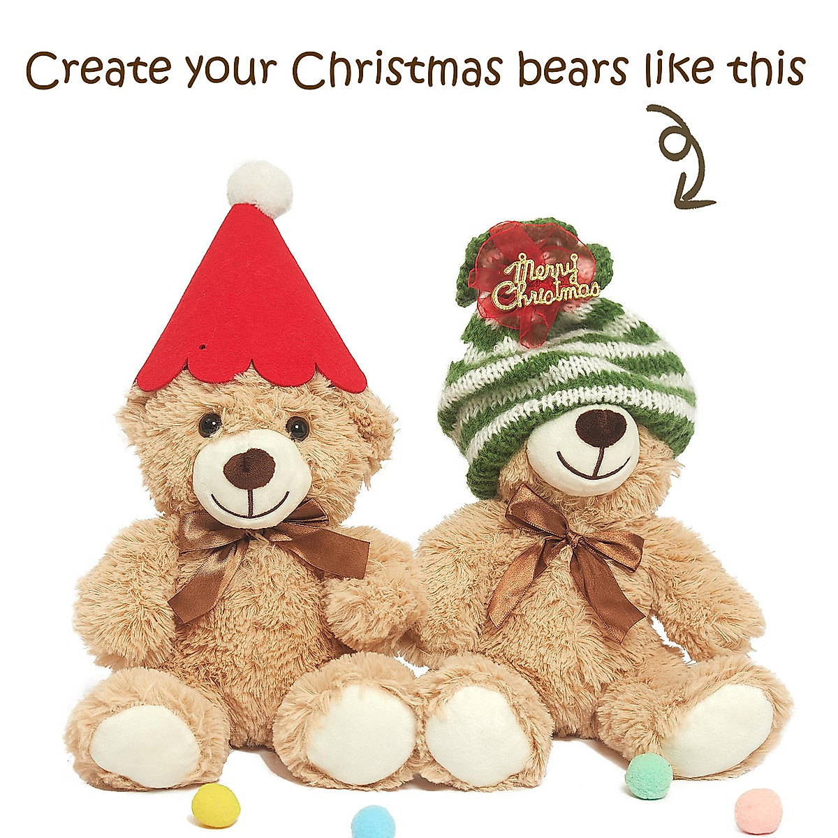 Quaakssi Teddy Bears Bulk 12 Packs Teddy Bear Stuffed Animal Plush Toys Gift for Kid Girlfriend,13.5 Inches Dark Brown Stuffed Bears for Christmas Valentine's Day Birthday Wedding Party