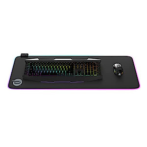 Dardashti RGB Gaming Mouse Pad, Large Mousepad with 14 RGB Lighting Modes and 7 Fixed Colors, Anti-Slip Breathable Nylon Micro-Texture, Desk Pad, Mousepad Mat (31.5 x 12 inch)
