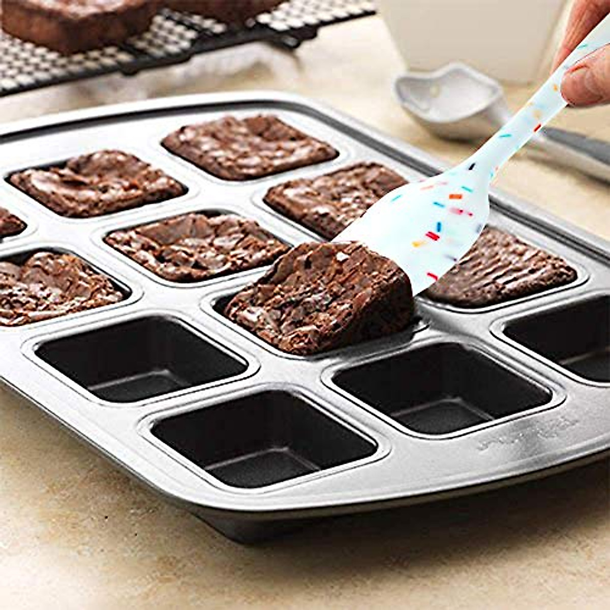 Shebaking Silicone Spatula Set, 6 Piece Heat Resistant Rubber Spatulas Set for Baking Cooking and Mixing Kitchen Utensils Seamless One Piece Spatula with Stainless Steel Core, Nonstick Dishwasher Safe