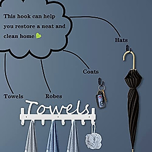 Over The Door Towel Hooks, Towel Rack Wall Mount Towel Holder for Bathroom, Kitchen, Metal Bath Organizer for Door Robe Hooks(White)