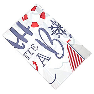 Ahoy It's a Boy Nautical Table Cover (54 x 108 in, Rectangle, 3 Pack)