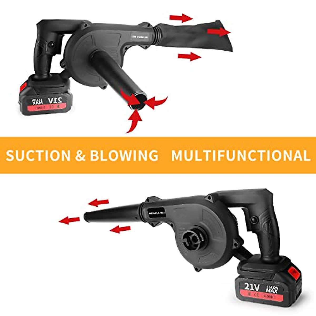 Mini Leaf Blower Cordless， Electric Blowers for Lawn Care 2 in 1 Small Blower Cordless/Garden/Patio/Outdoor/Yard & Snow, Car Vacuum