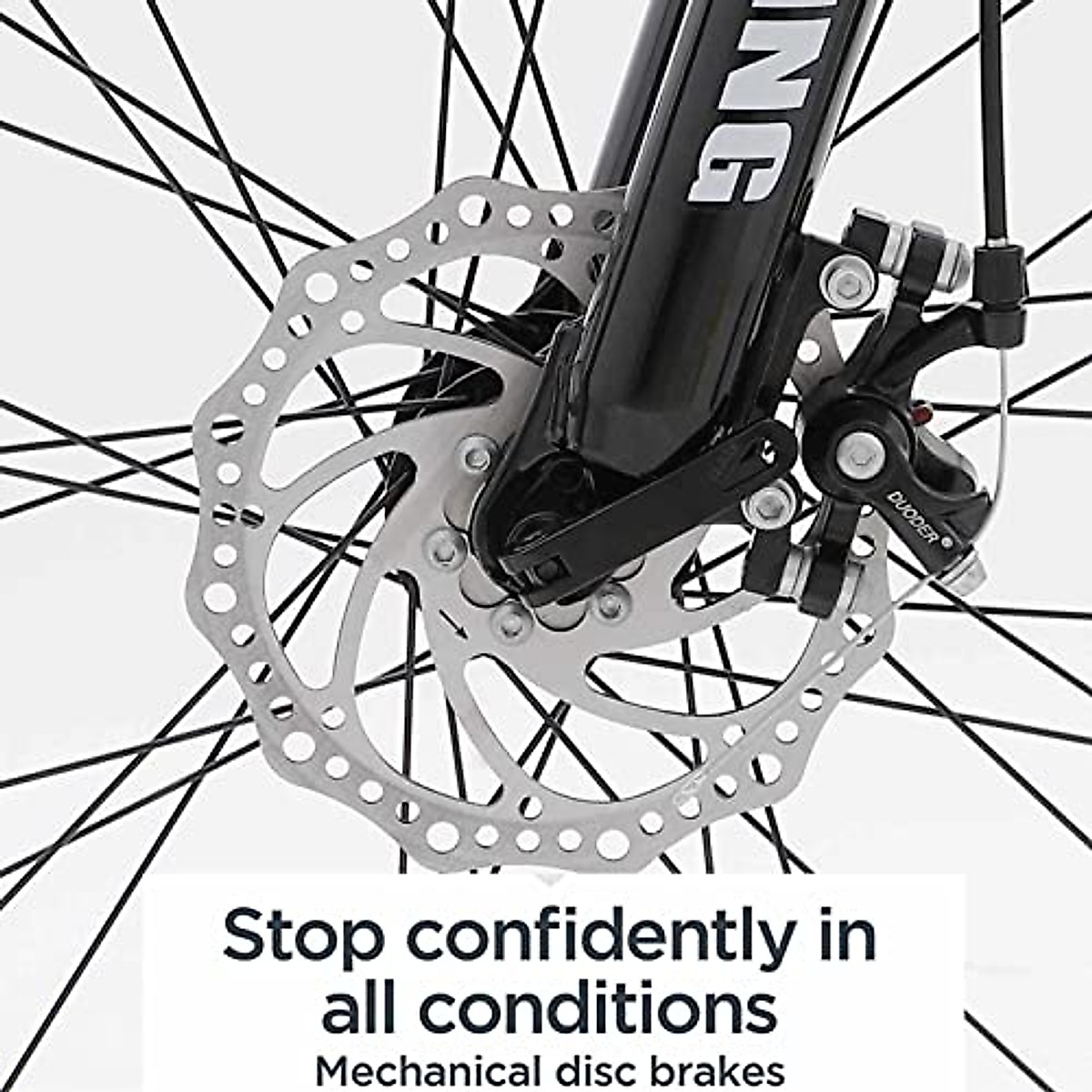 26 inch Mountain Bike, 21-Speed Mountain Bicycles, Comfort MTB with Front Suspension and Disc Brakes, Mens and Womens Commuting City Road Bike (Black Red)