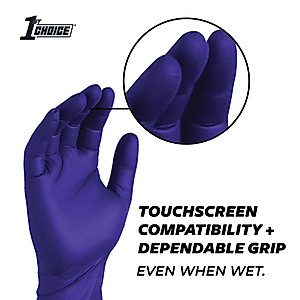 1st Choice Nitrile Disposable Gloves, 3 Mil Indigo Box of 100 Small Nitrile Gloves Disposable Latex Free - Medical Gloves