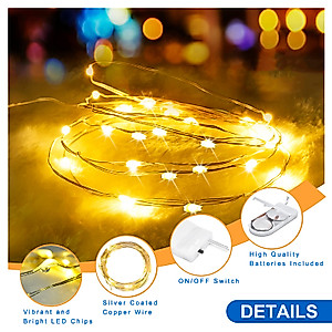 Ostwiki Fairy Lights Battery Operated, 6-Pack Mini String Lights, 20 LED 7ft Twinkle Firefly Starry Lights for DIY Craft Mason Jar Bedroom Wedding Party Table Christmas Decoration (Warm White)