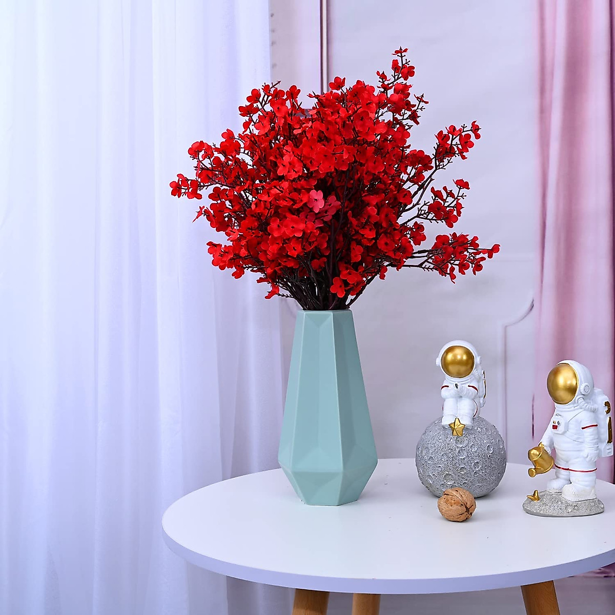 Blue Flowers 6 Bundle Babys Breath Artificial Flowers for Decoration Babies Breath Bouquets Fake Flowers Silk Flowers Gypsophila for Christmas Centerpiece Arrangement Home Wedding Party Garden Decor