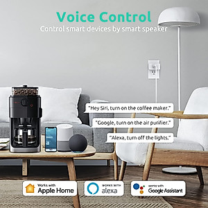 VOCOlinc Homekit Smart Plug Works with Alexa, Apple Home, Google Assistant, WiFi Smart Plug That Work with Alexa, Electrical Timer Outlet Support Siri, No Hub Required, 15A, 2.4GHz, 110～120V, 4 Pack