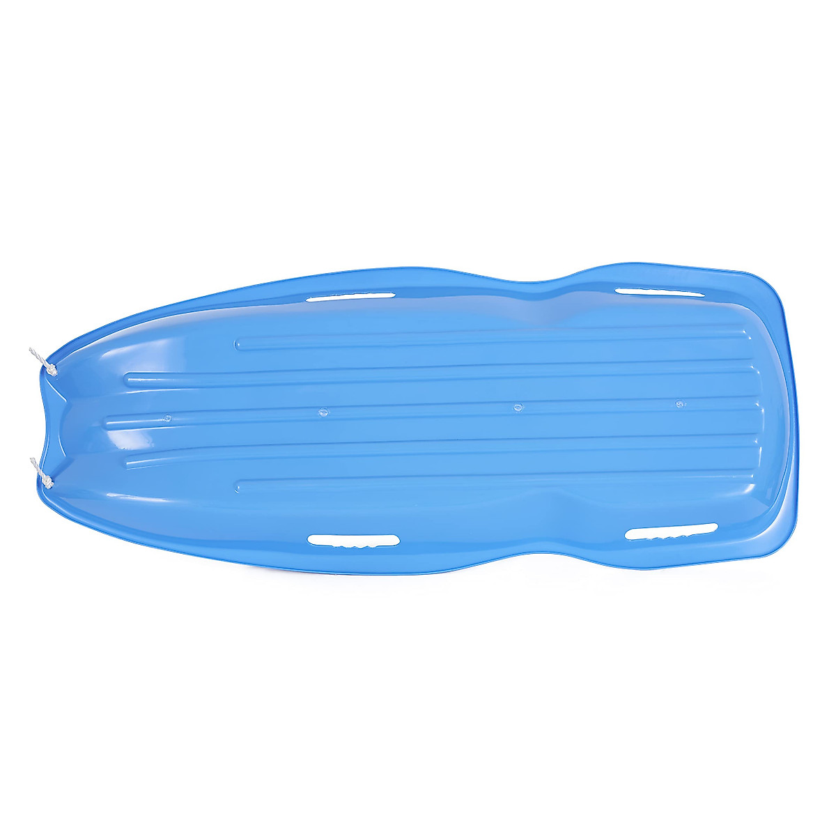 Slippery Racer Downhill Xtreme Flexible Adults and Kids Plastic Toboggan Snow Sled for Up to 2 Riders with Pull Rope, (2 Pack) (Blue/Blue)