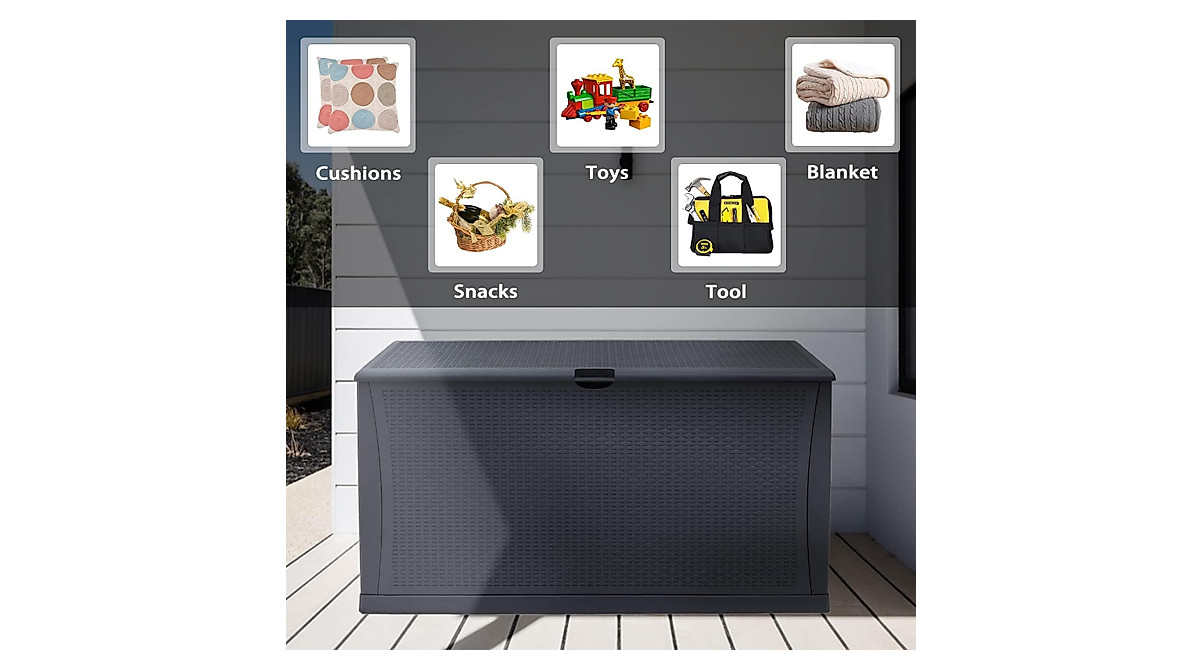 Crownland 120 Gallon Weatherproof Outdoor Storage Box