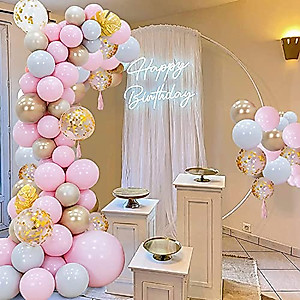 Pink Balloons Garland Arch Kit, Light Pink Gold White Balloons Confetti Latex Metallic Balloons for Girl Birthday Baby Shower Bridal Shower Wedding Party Decorations Supplies
