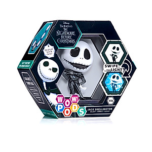 WOW! PODS Jack Skellington - The Nightmare Before Christmas | Official Disney Classic Light-Up Bobble-Head Figure | Collectables, Toys & Gifts | Number 178 in Series, Black and White