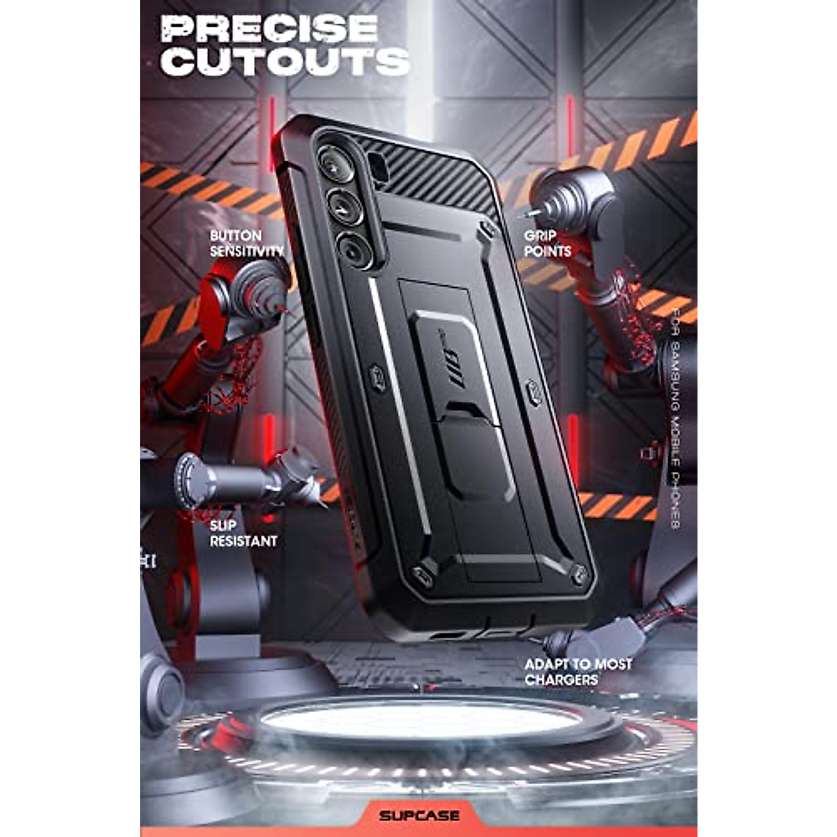 SUPCASE Unicorn Beetle Pro Case for Samsung Galaxy S23 Plus 5G (2023), Full-Body Dual Layer Rugged Belt-Clip & Kickstand Case (Black)