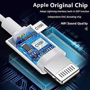 2 Pack-Apple Earbuds iPhone Headphones [Apple MFi Certified] Earphones with Lightning Connector (Built-in Microphone & Volume Control) Compatible with iPhone 14/13/12/11/XR/XS/X/8/7 Support All iOS