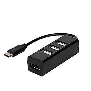 SXYLTNX Type-C to 4-Port USB 3.0 Hub USB 3.1 Adapter Drop Shipping Adapter Car Charger Cable Converter (Color : Black)