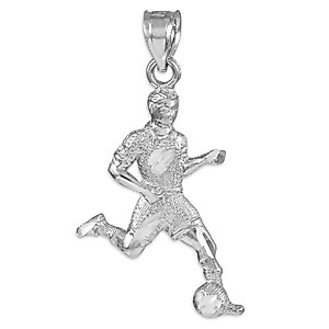 Sterling Silver Soccer Player Futbol Sports Charm Pendant