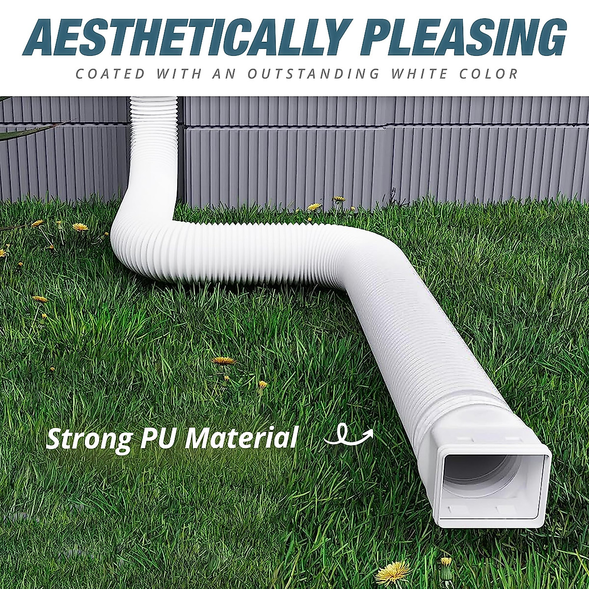 Gutter Downspout Extensions 2 pack, water gutter, Gutter Extension Flexible with Unit Bit Downspout Extension White Downspout Extender Downspout Diverter Downspout Drain Extension