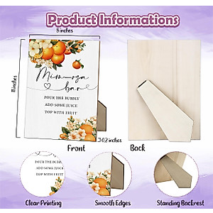 Mim-osa Bar Baby Shower Sign, Orange Citrus Gender Neutral Tabletop Sign With Stand, Wooden Game Sign for Baby Shower, Birthday, Bridal Shower, Wedding Party Favors Supplies-MQ427