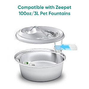 12 Pack Replacement Filters ZeePet 100oz/3L Stainless Steel D60/3L Pet Water Fountain