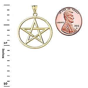 Elegant 10k Yellow Gold Pentagram Charm Pendant