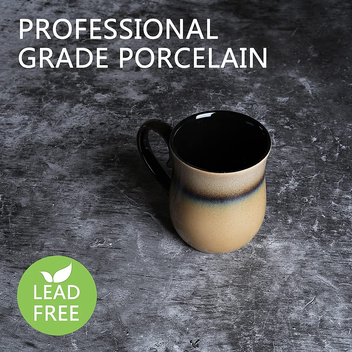 Bosmarlin Large Ceramic Coffee Mug, 20 Oz, Big Tea Cup for Office and Home, Dishwasher and Microwave Safe(20 Oz, Walnut)