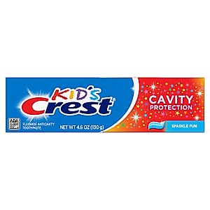Crest Kids Cavity Protection Toothpaste, Sparkle Fun Flavor, 4.6 oz, For Ages 3+