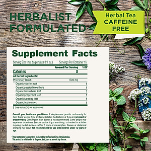 Traditional Medicinals Organic Nighty Night Valerian Relaxation Tea, 16 Tea Bags (Pack of 1)