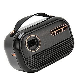Video Projector, 3D Image 5G WIFI 4K Support Mini Projector for Outdoor for Car (Black)