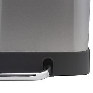 Organize It All Neu Home 60 L Dual Compartment Recycling Bin | Dimensions: 22.8" x 13.8" x 24.4" | Dual Compartment | Finger Print Proof | Removeable Liners | Grey | Kitchen Accessories