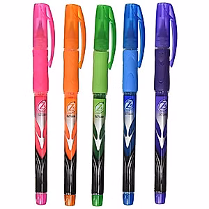 Bic RollerGlide Fine Point Deco Neon Pens, Assorted Colors 5 ea