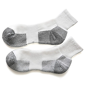 WANDER Men's Athletic Ankle Socks 3-8 Pairs Thick Cushion Running Socks for Men&Women Cotton Socks 7-9/9-12/12-15 (8 Pair A0-white, M)