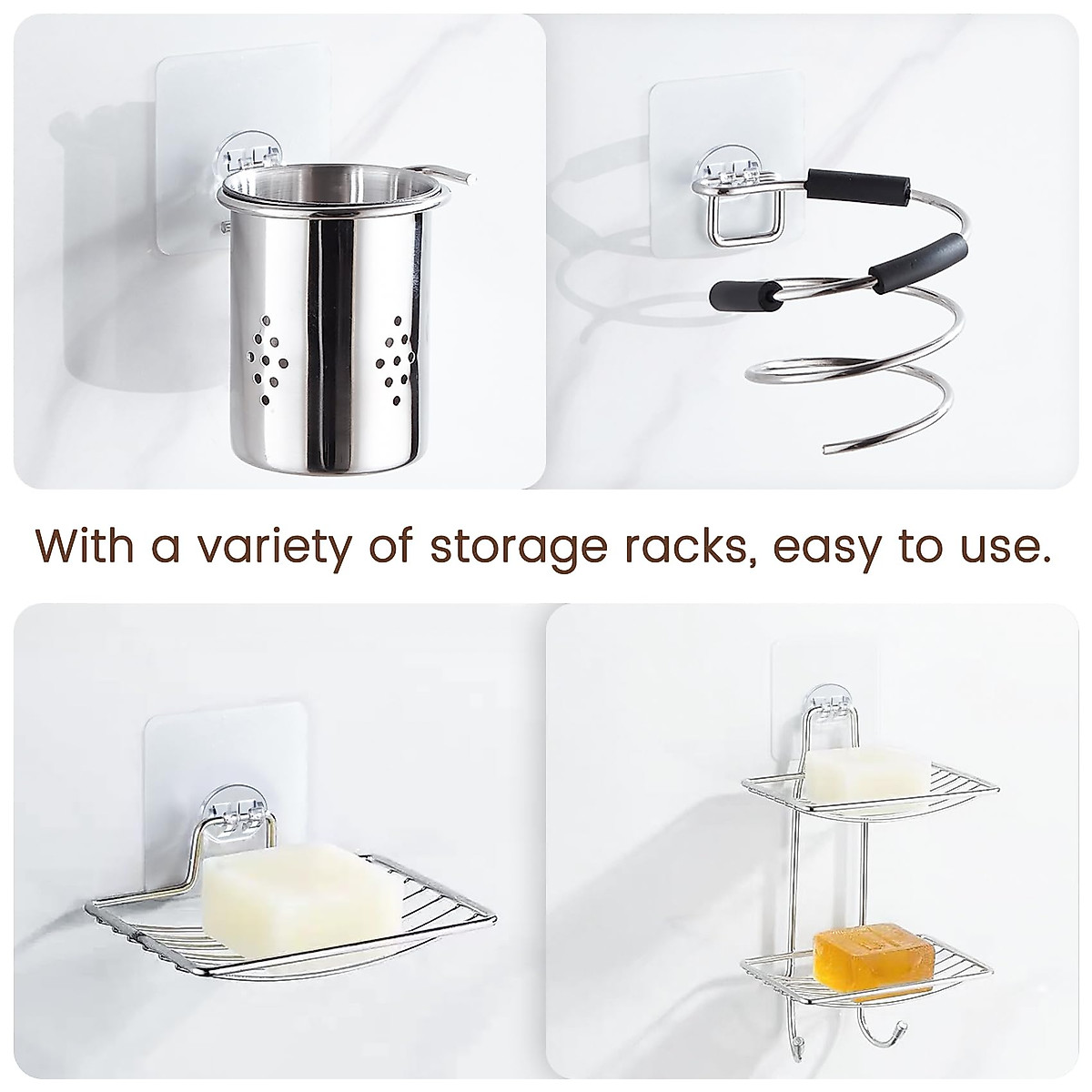 Boeetech Shower Caddy Adhesive for Replacement, Adhesive Hook Transparent Replacement Hook Wall Hooks, Strong Hanging Hooks Shower Shelves Stickers Hooks for Shower Caddy (12 PC)