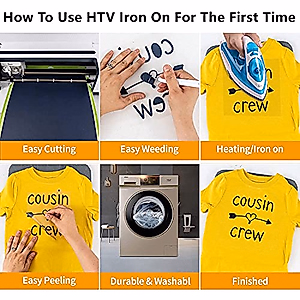 HTV Heat Transfer Vinyl Bundle 12"x10" 11 Pack- Iron on Vinyl for T Shirts DIY Iron on Fabrics (Red)