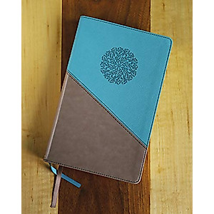 NIV, Personal Size Bible, Large Print, Leathersoft, Teal/Gold, Red Letter, Comfort Print