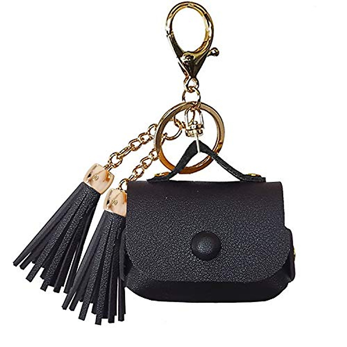 MODOS LOGICOS Charging Case Cover for Apple Air Pods Pro, PU Leather Case with a Couple of Drooping Tassels for Apple AirPods Pro 1st (2019) / AirPods Pro 2nd (2022) Charging Case - Black