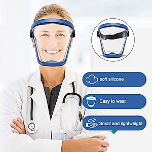 FULIER Transparent Face Mask Anti-Fog Outdoor Full Protection Face Shield HD Clear Mask Replace Safety Glasses (Black)