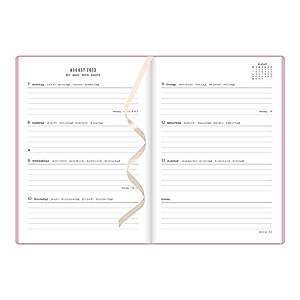 Letts of London Inspire Academic Weekly/Monthly Planner, August 2023 to July 2024, Week-to-View, Sewn Binding, Multilingual, A5 Size, 8.25" x 5.875", Pink (C031388-24)