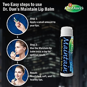 Dr. Dan's Maintain Lip Balm - Perfect for Cortibalm Aftercare, Mild Ingredients & Beeswax, Vitamin E Enriched for Moisturizing Dry Lips, Ensures Smooth, Soft Feel, 1 Pack