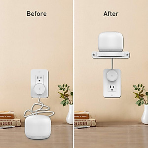 Delidigi Google WiFi Wall Mount ABS Bracket Holder Shelf for Google Nest WiFi Router and System[Built-in Cable Management](White)