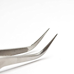 Serdokntbig 1 Piece Silver Stainless Steel Antistatic Antimagnetic Curved Tweezers Tool for Computer Electronics Maintenance