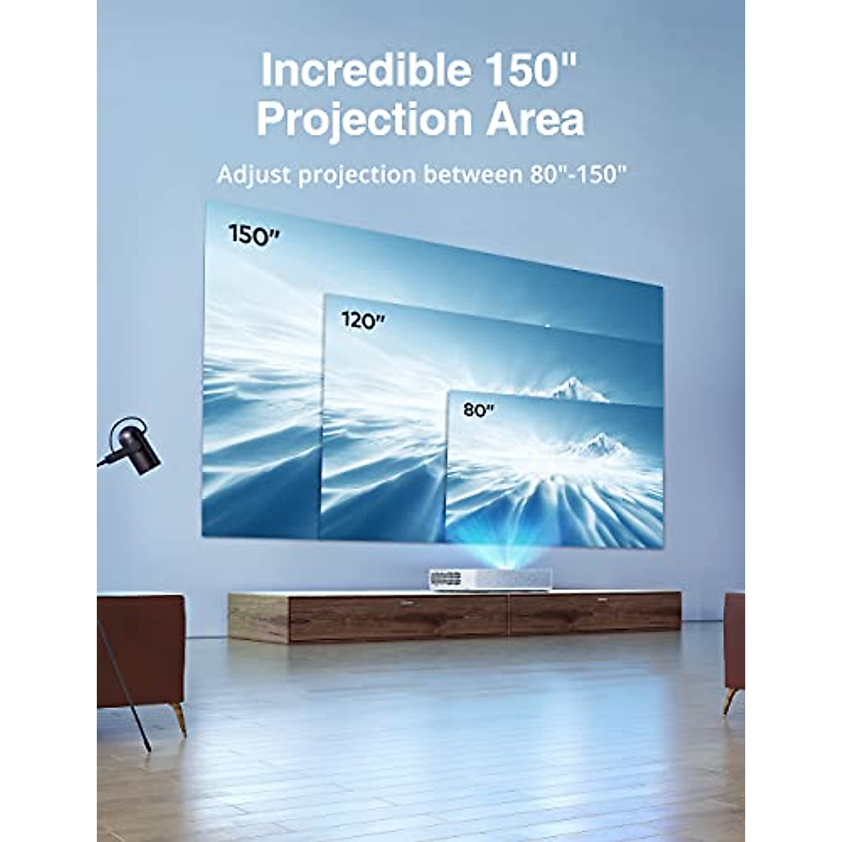 4K Ultra Short Throw Laser TV Home Theatre Projector, 2500 ANSI Lumens,HDR10, Built-in Harman Kardon Soundbar, Ultra HD Smart Laser Projector for Movies&Video&Gaming, Easy Installation