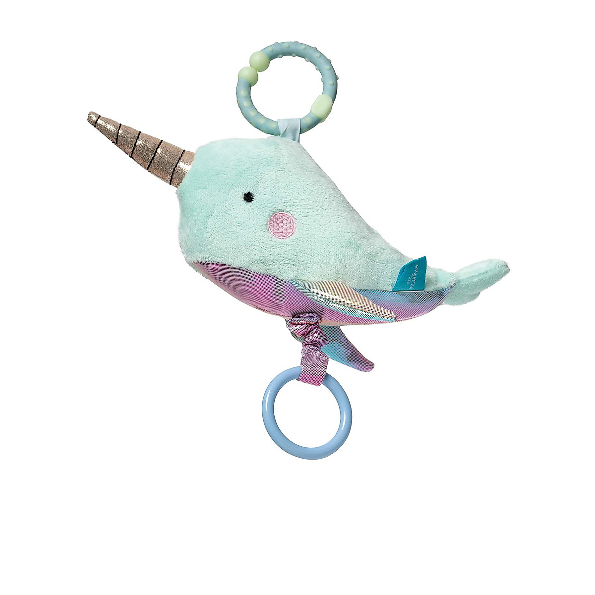 Manhattan Toy Under The Sea Narwhal Baby Teether & Travel Pull Toy