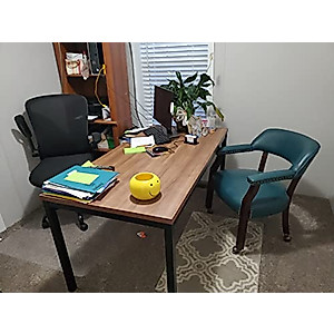 BIBOC 24X63 inches Computer Desk/Dining Table, Office Desk, Composite Wood Board Sturdy Writing Workstation for Home Office Walnut and Black Legs