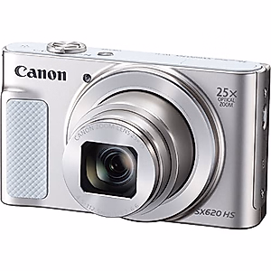 Canon PowerShot SX620 HS Digital Camera (White) (1074C001) + 2 x 64GB Memory Card + 3 x NB13L Battery + Corel Photo Software + Charger + Card Reader + LED Light + Soft Bag + More (Renewed)