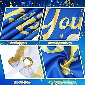 Gemscream Light up We Appreciate You Banner Decorations Thank You for All You Do Backdrop Banner Yard Sign with 21 Pcs Balloons Employee Staff Appreciation Gifts Teacher Party Supplies(Blue Gold)