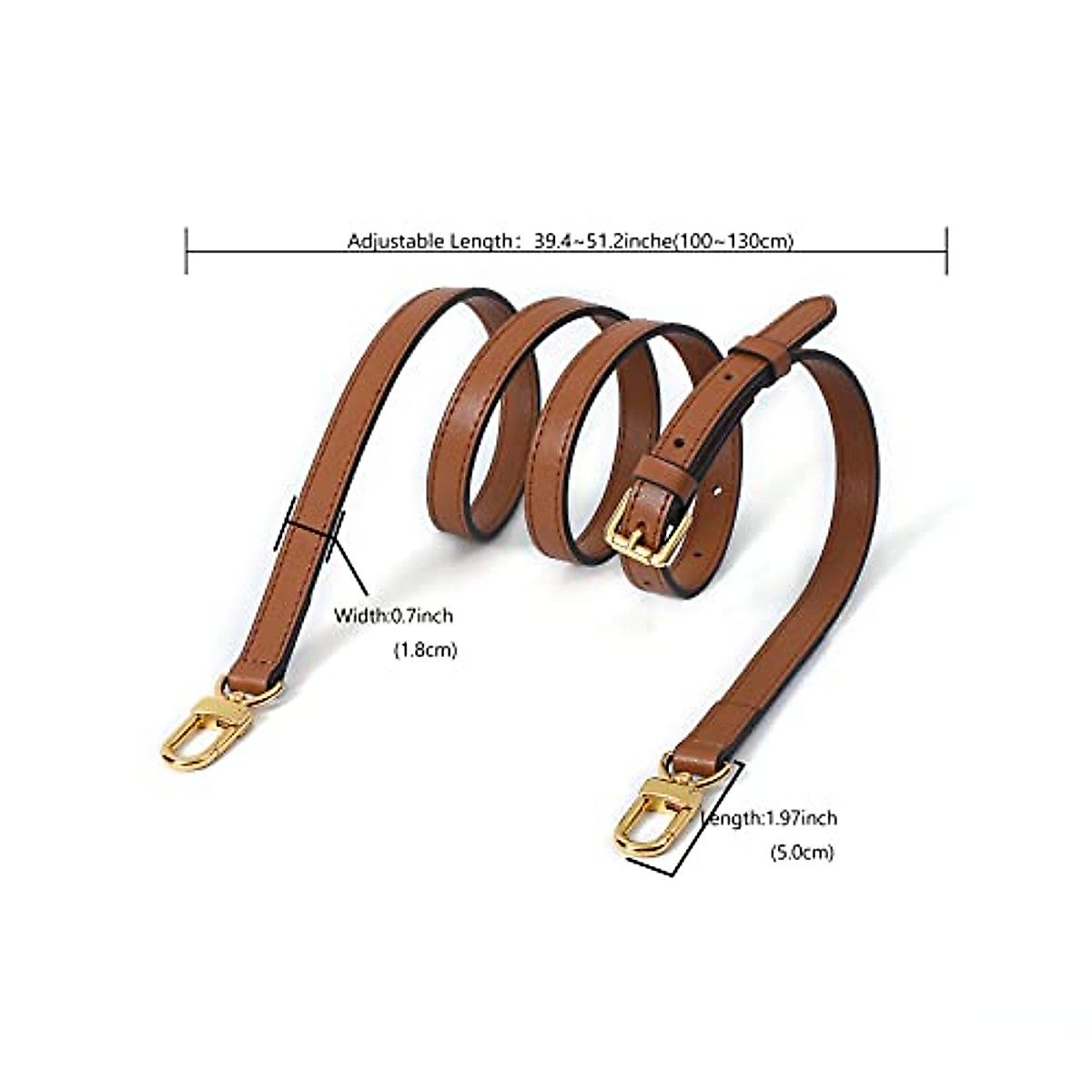 GOXTECH Purse Strap Adjustable Replacement Crossbody Shoulder Bag Handbag（Dark Brown）