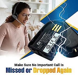 Synergy Digital 82742-01, 84598-01, 204755-01 Battery Combo Pack Compatible for Plantronics Wireless Headset Systems - Pack of 2 Replacement Lithium Polymer Battery Automatically Recharges in Cradle